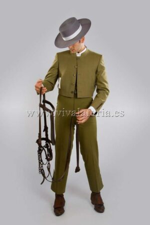 Green Lycra Wide Stripe Cowboy Suit - Long Live the Fair